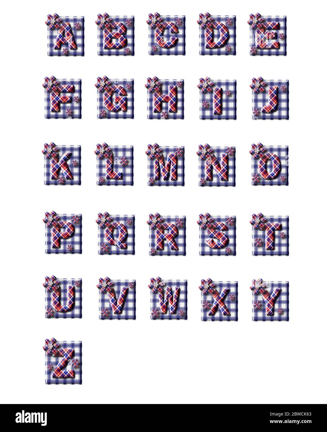Alphabet Plaid to Plaid Set Stock Photo - Alamy