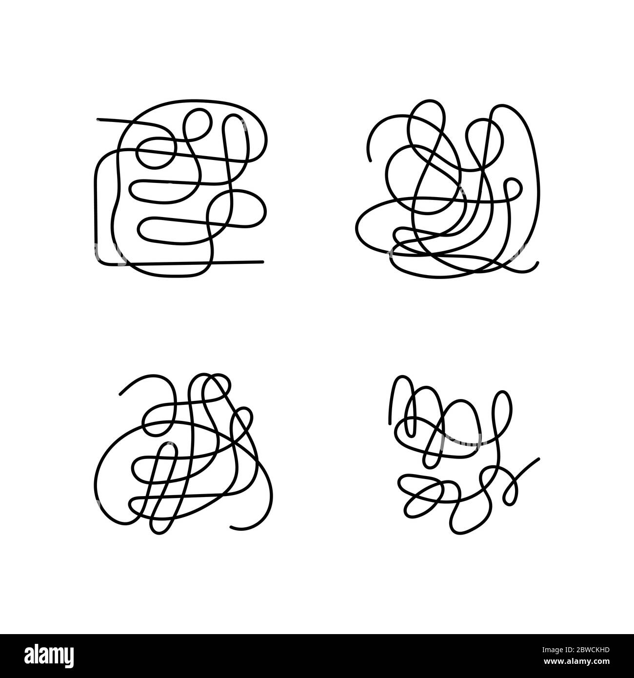 Vector scribble collection. Messy lines isolated on white background ...