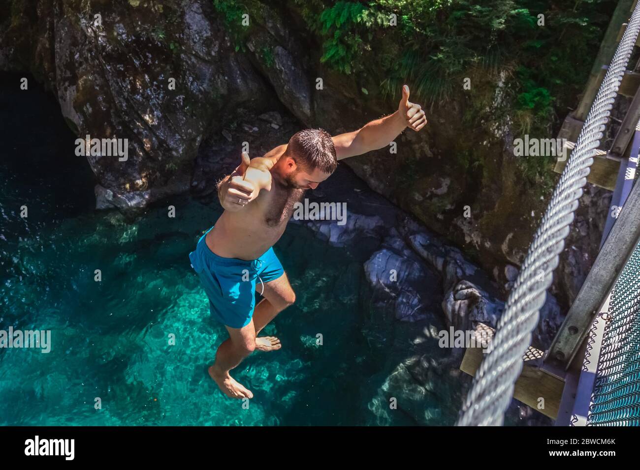 New zealand cliff jump hi-res stock photography and images - Alamy