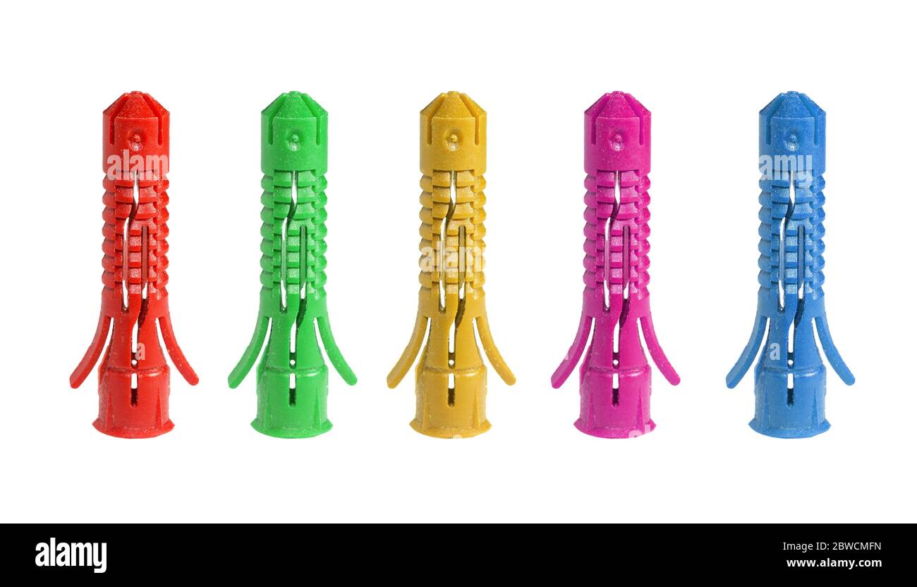 colored rawl plugs Stock Photo - Alamy