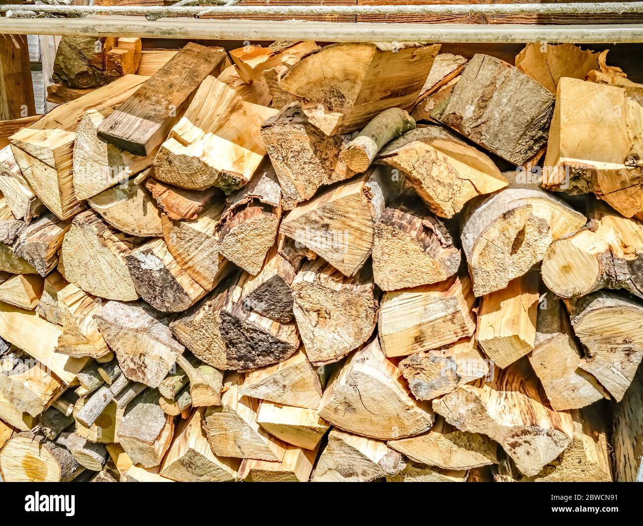14 Close up of chopped logs stacked up in a fire wood pile Stock Photo ...