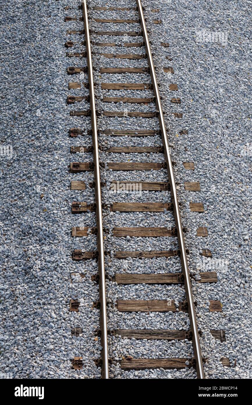 Railway tracks from above Stock Photo - Alamy