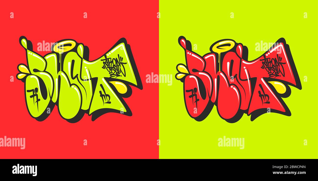 Abstract Word Shot Graffiti Style Font Lettering Vector Illustration ...