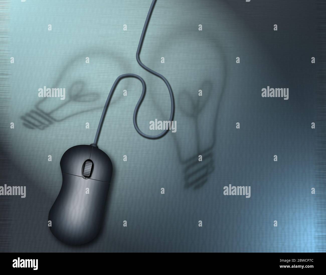 Computer mouse and light bulb silhouette Stock Photo - Alamy