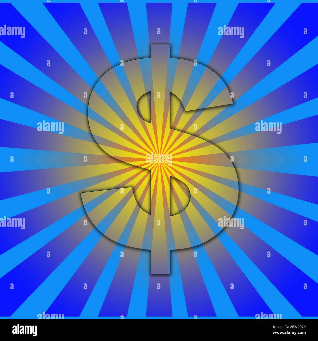 Dollar sign in rays of light Stock Photo - Alamy