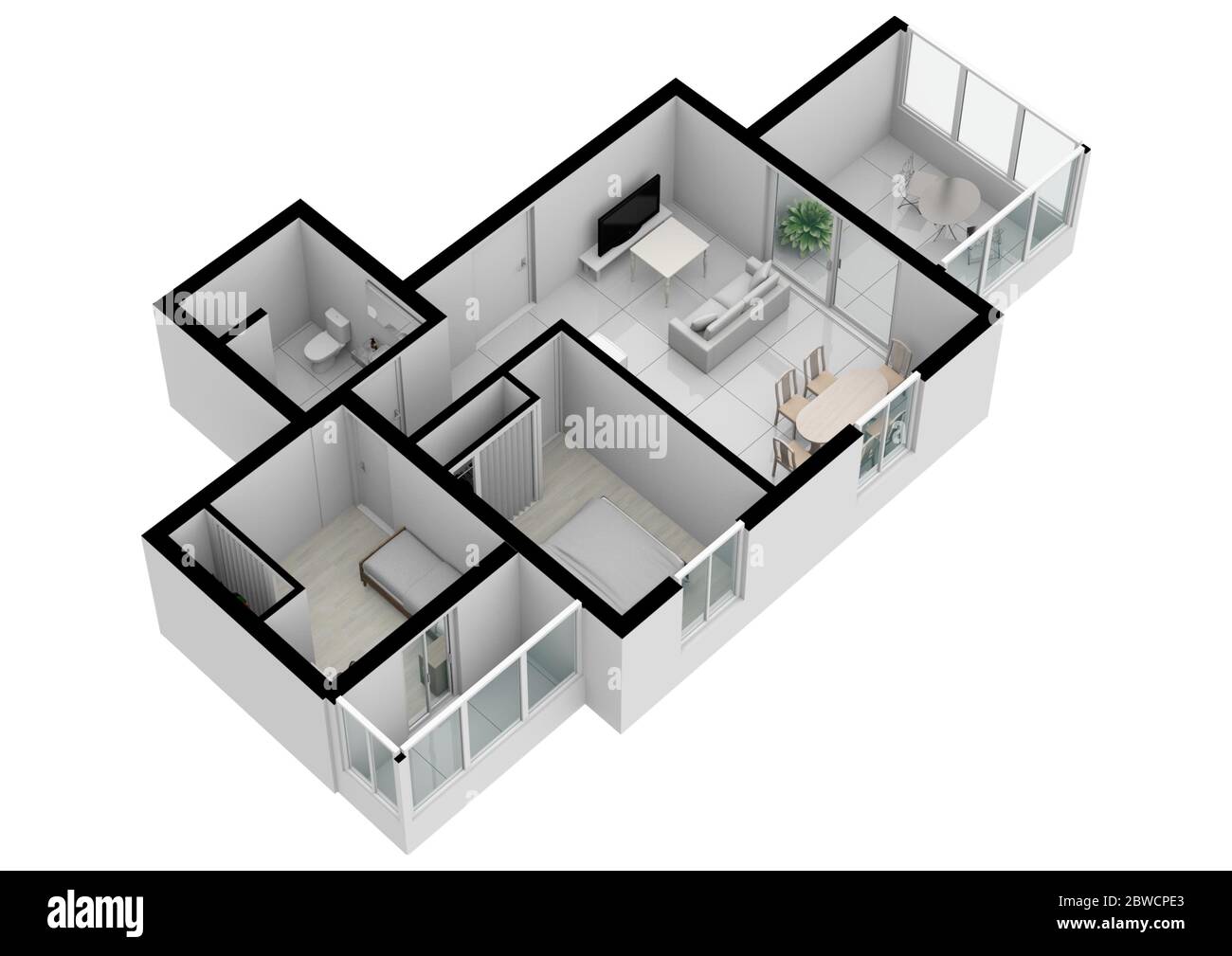 3D illustration floor plan. Color floor plan for marketing Stock Photo ...