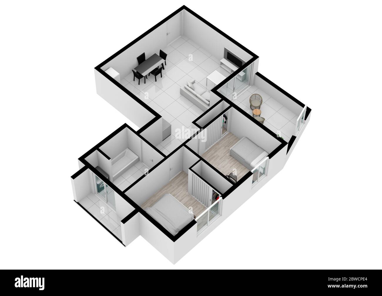 3D illustration floor plan. Color floor plan for marketing Stock Photo ...