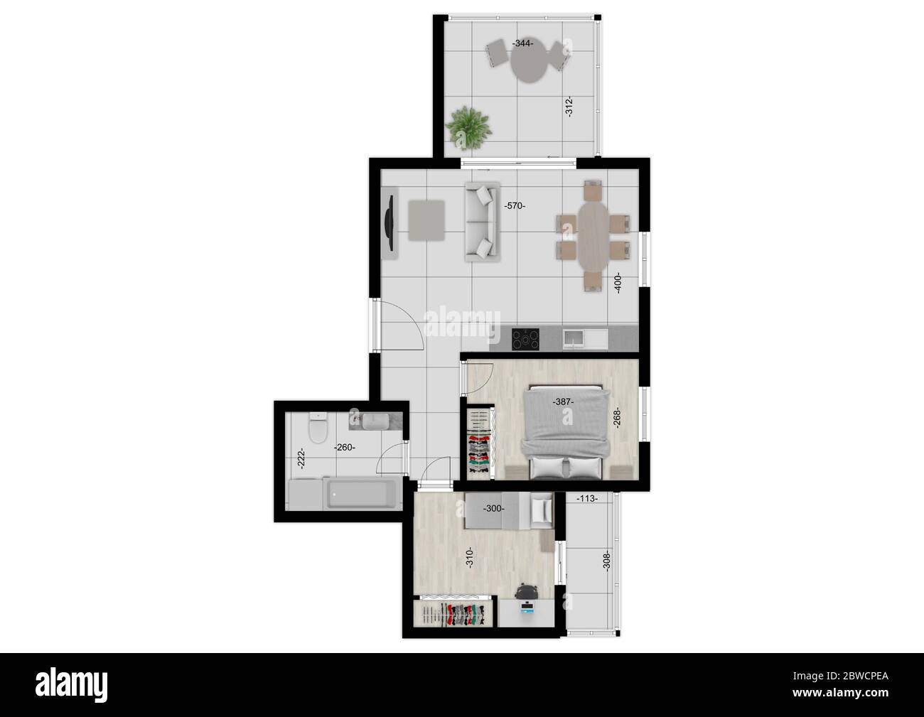 3D illustration floor plan. Color floor plan for marketing Stock Photo ...