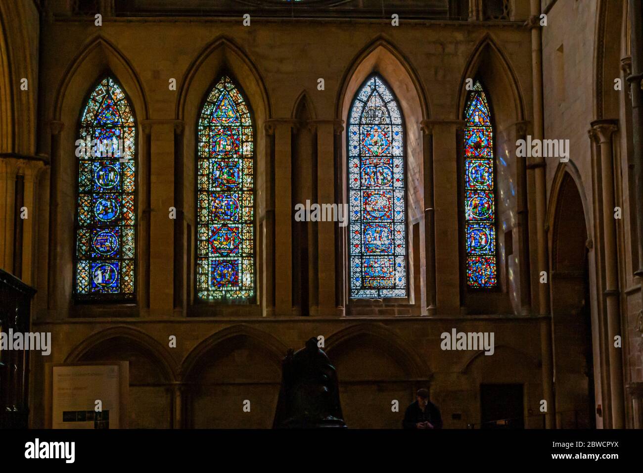 Lincoln Cathedral Leaded glass window Stock Photo - Alamy
