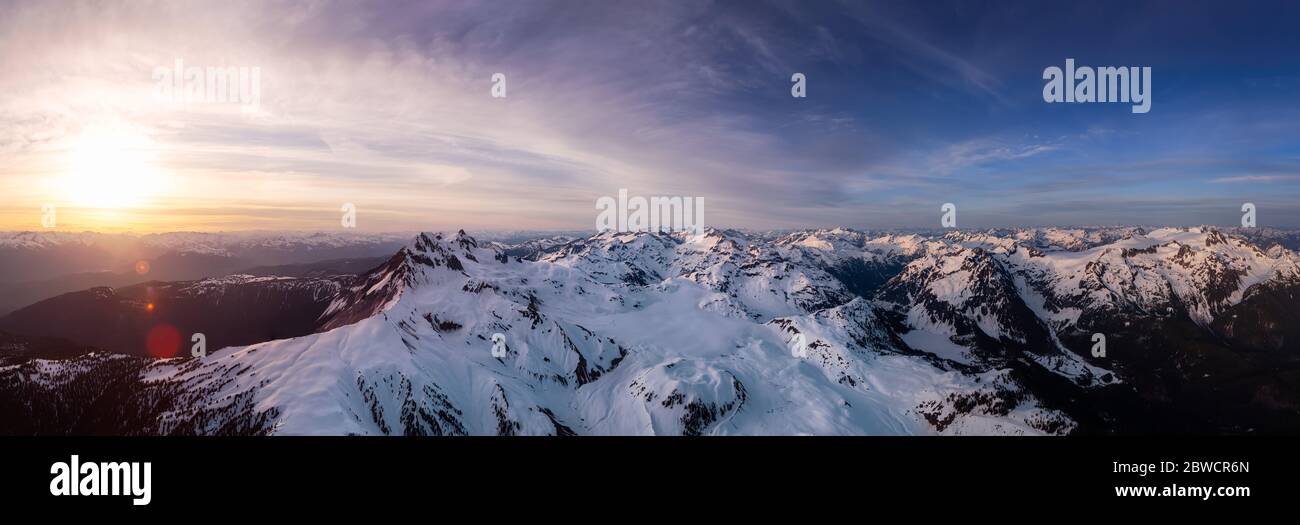 Aerial Panoramic View of Canadian Mountain Landscape Stock Photo - Alamy