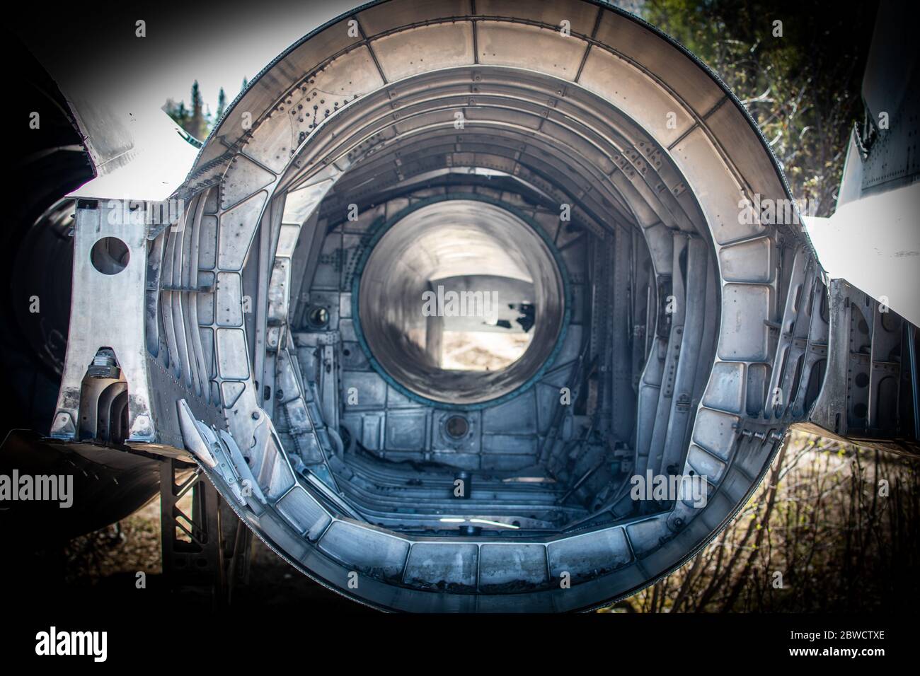 Empty hull its jet engine goes here Stock Photo - Alamy