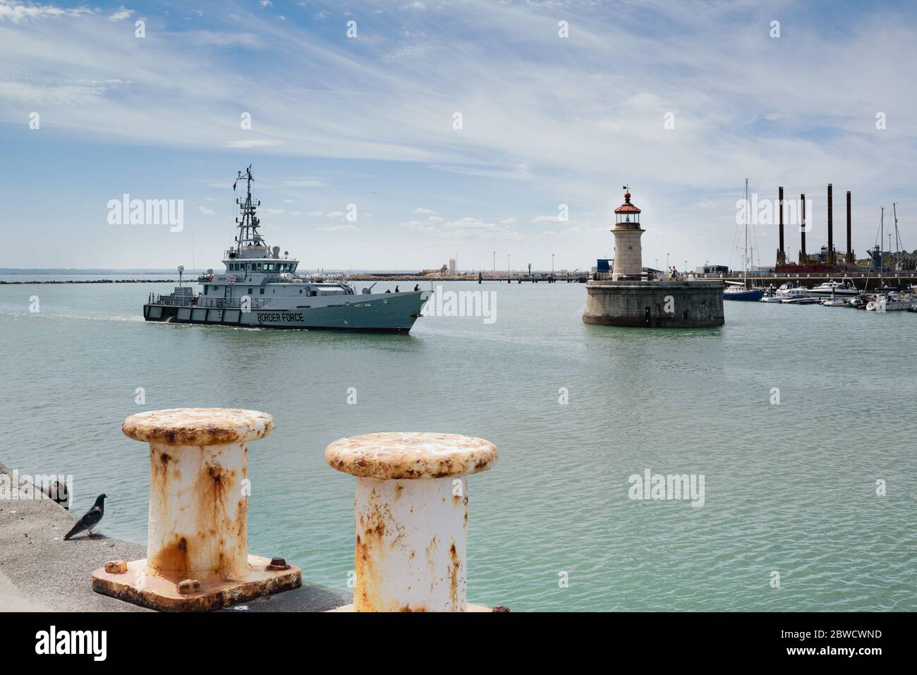 Ramsgate, UK - May 26 2020 A British border force control vessel called ...