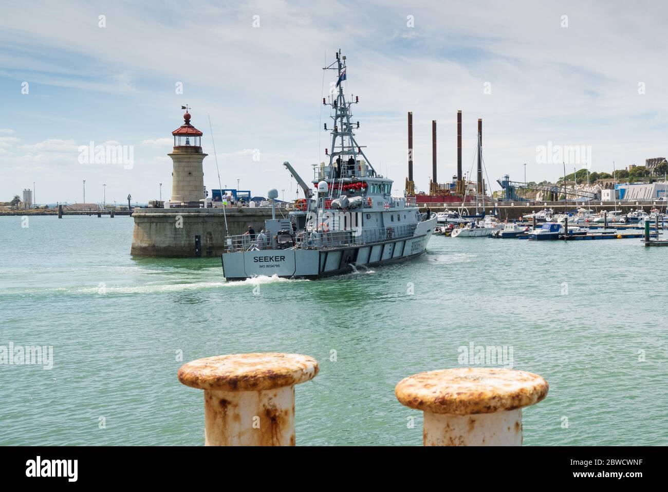 Ramsgate, UK - May 26 2020 A British border force control vessel called Seeker in Ramsgate Royal ...