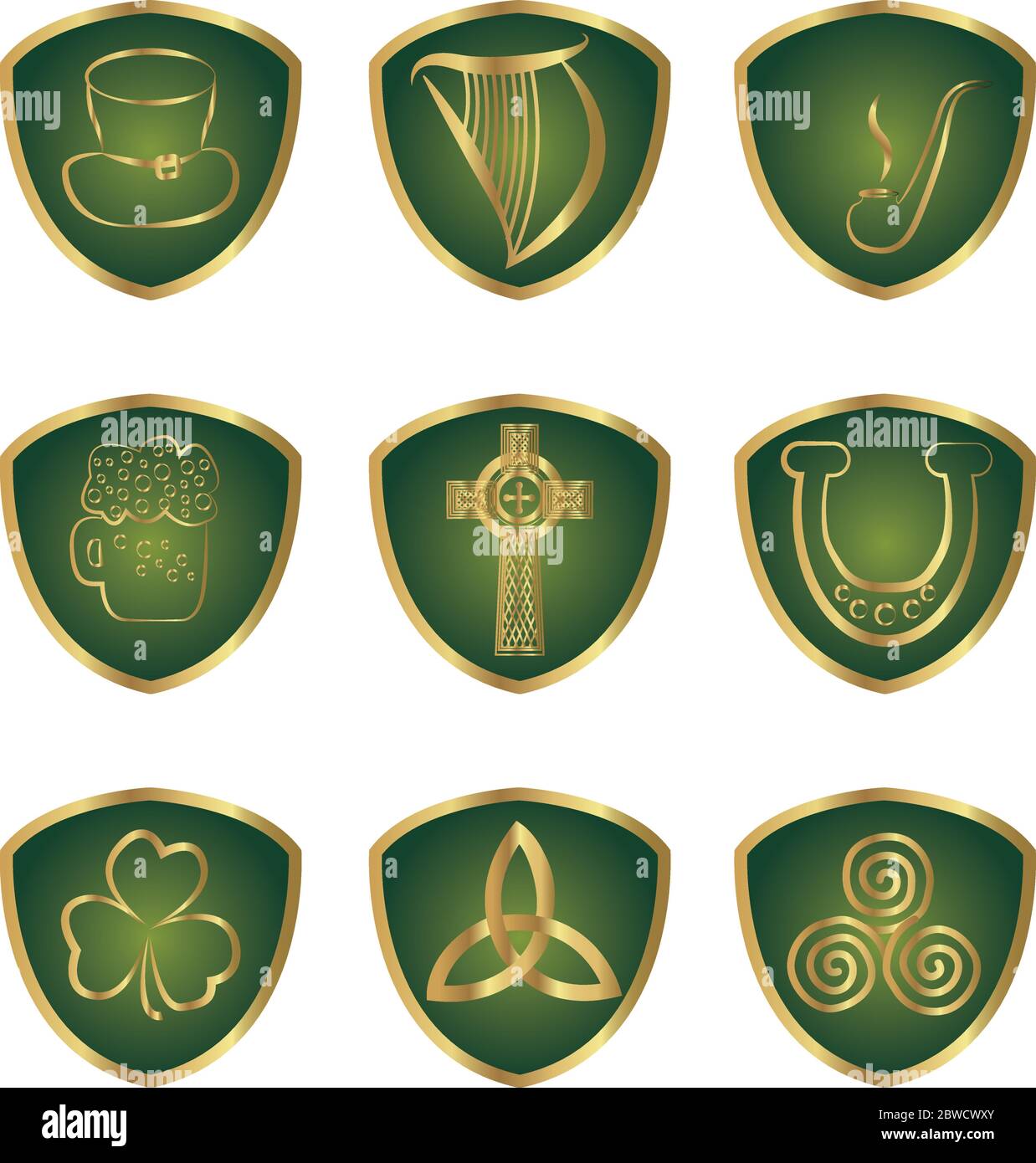 Set of Irish stickers outline Stock Vector Image & Art - Alamy