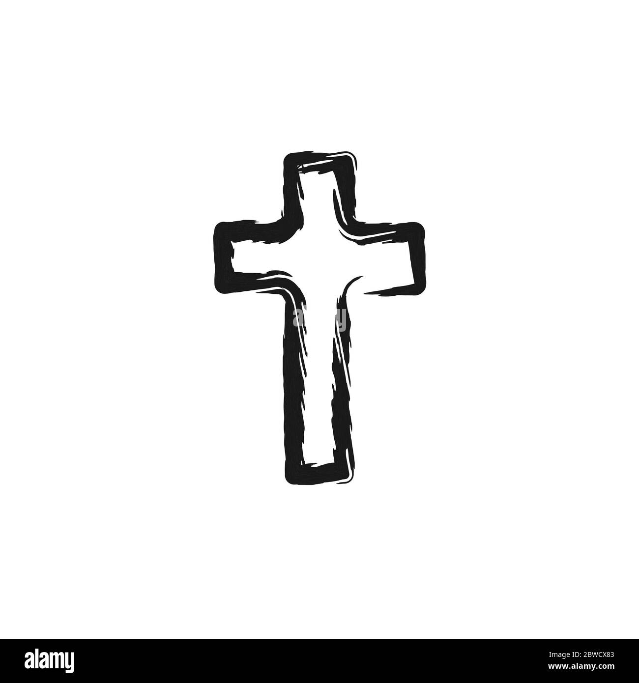 Watercolor grunge christian black cross, Stock vector illustration ...