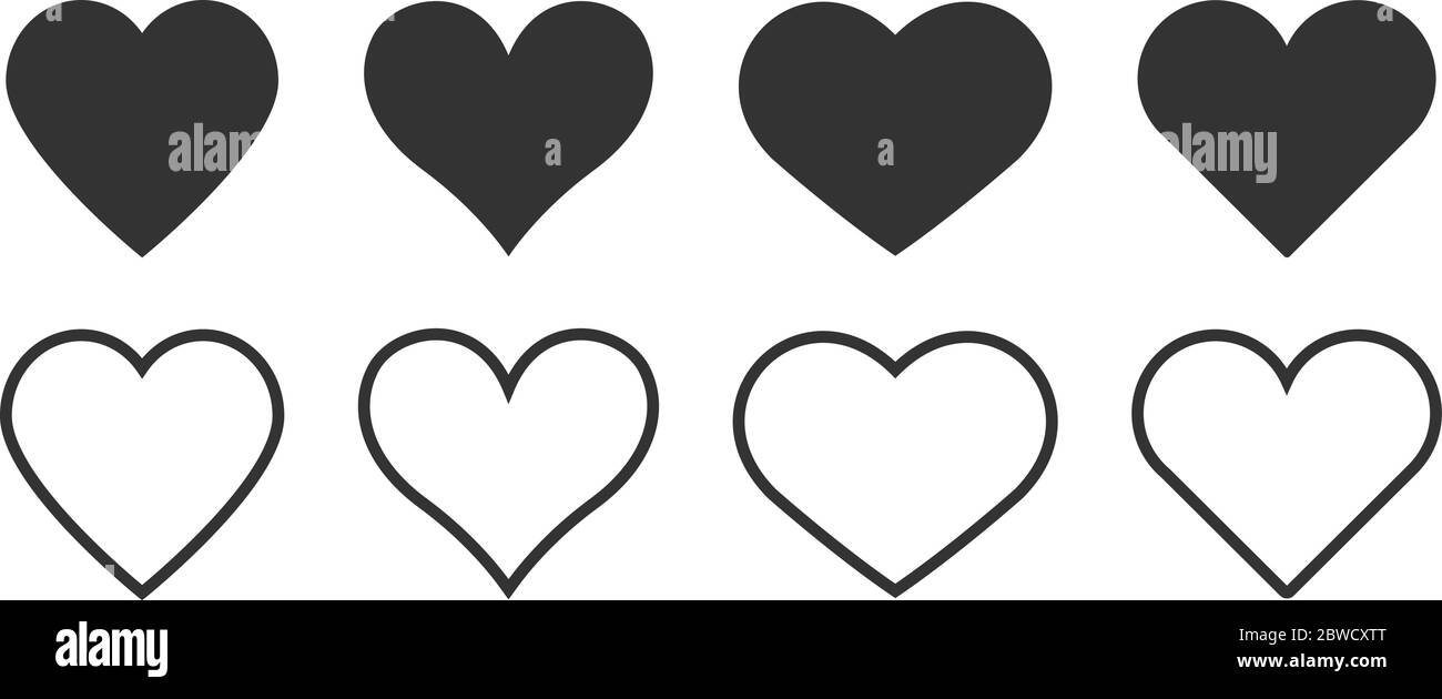 Heart linear vector icon. Valentine love and wedding thin line heart ...