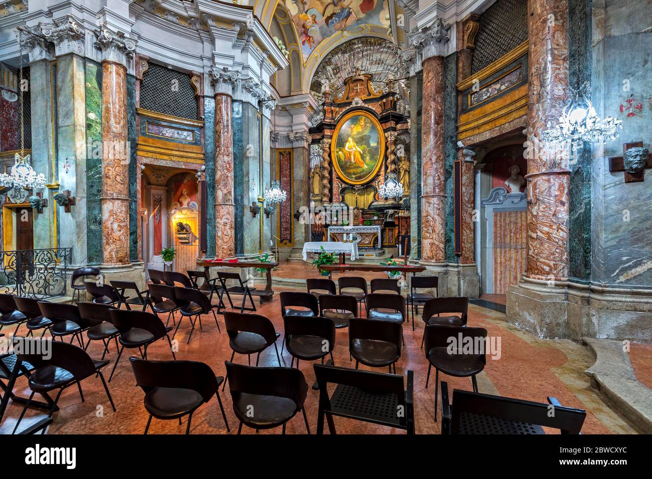 interiors of Blessed Margaret of Savoy church (chiesa della Maddalena ...