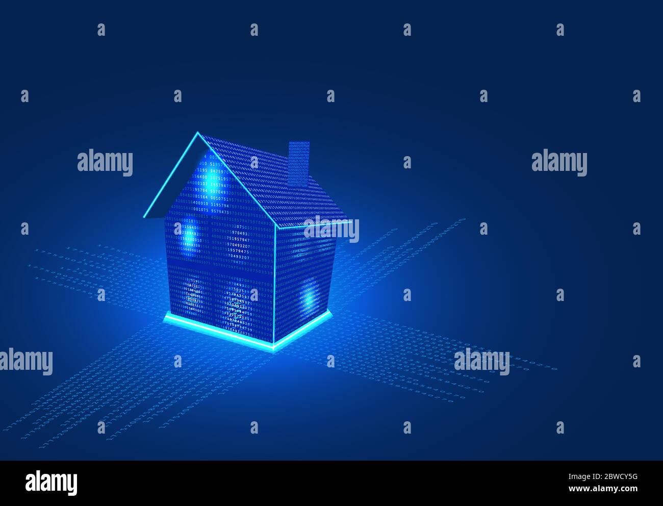 House of numbers. The concept of a smart home, cottage. Graphic design ...