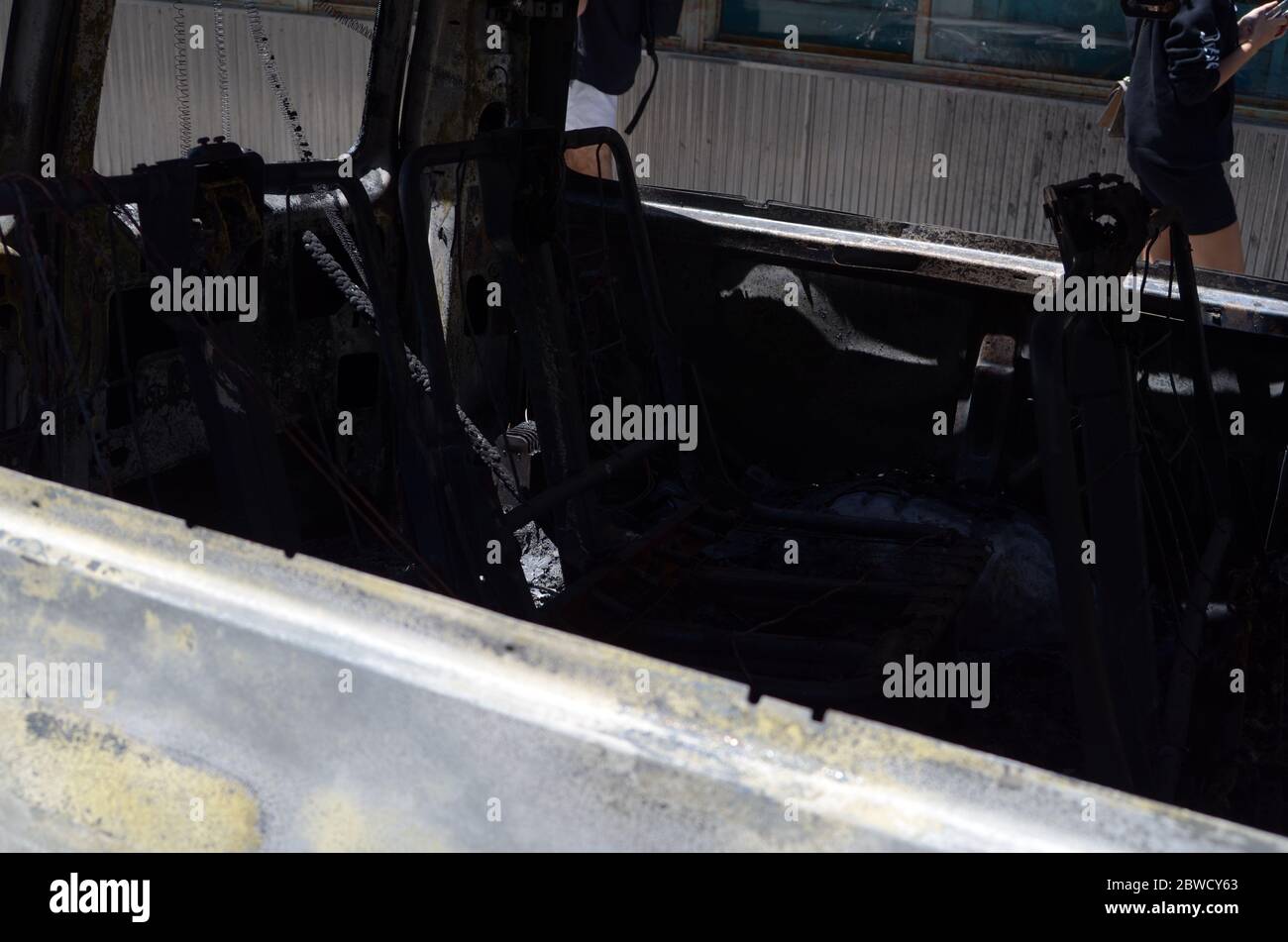 New York City, USA 31, May 2020 Burned NYPD police car Stock Photo - Alamy