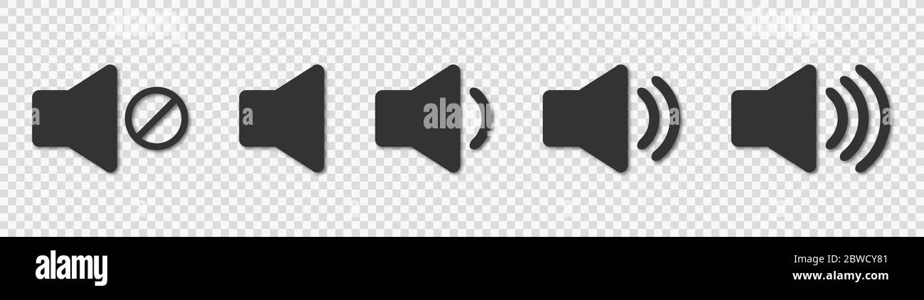 An icon that increases and reduces the sound. Icon showing the mute. A ...