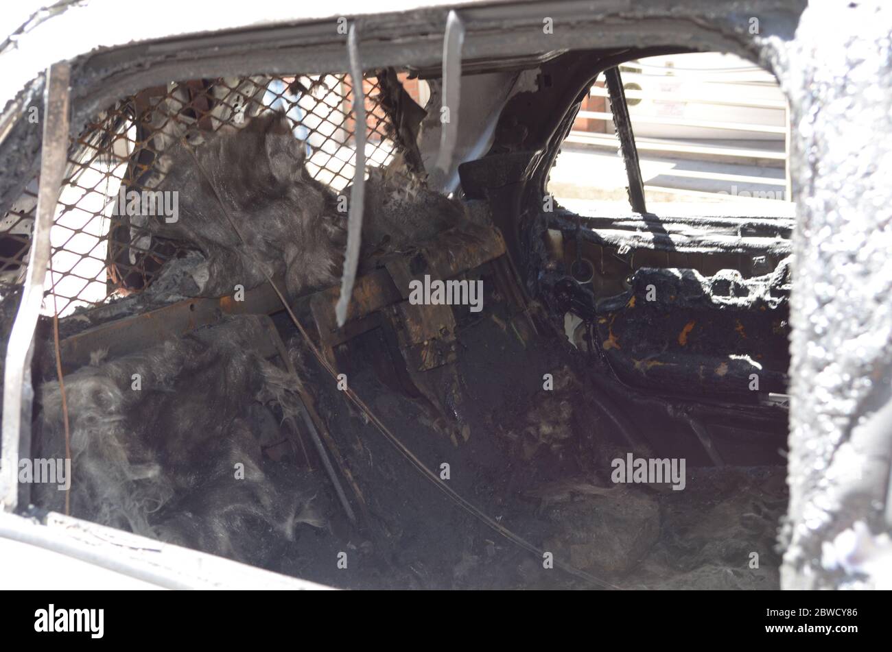 New York City, USA 31, May 2020 Burned NYPD police car Stock Photo - Alamy