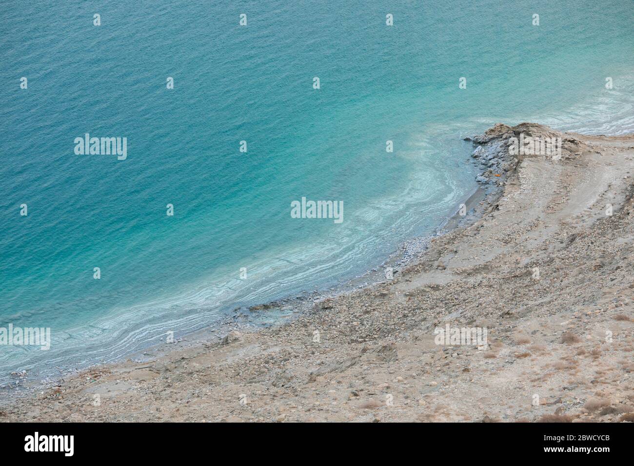 landscape of the Dead Sea, failures of the soil, illustrating an ...