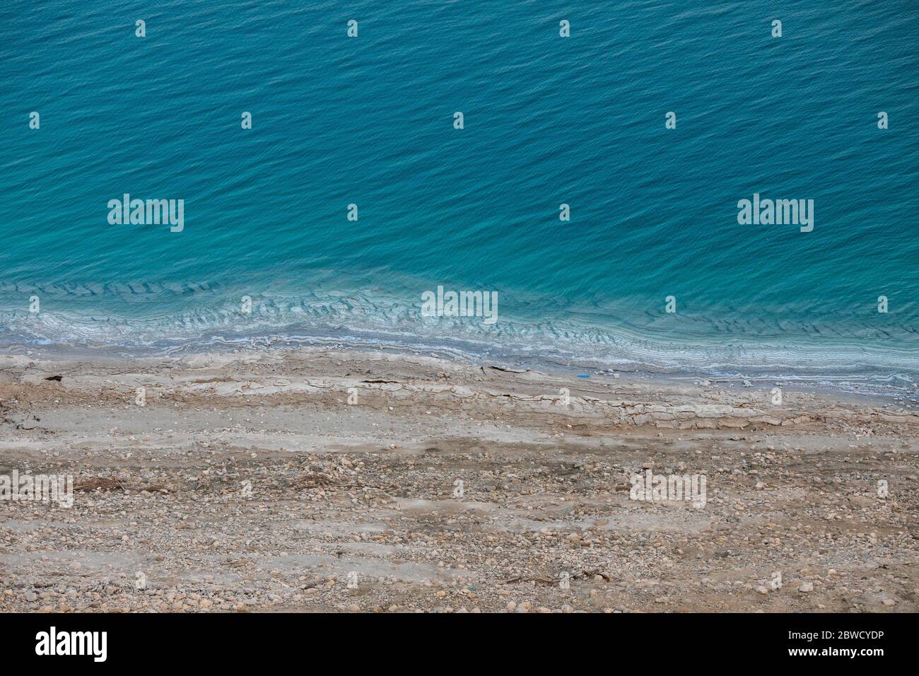 landscape of the Dead Sea, failures of the soil, illustrating an ...
