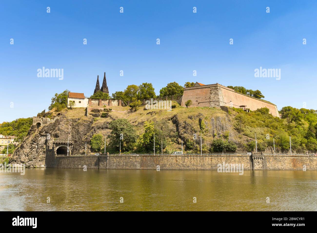 PRAGUE, CZECH REPUBLIC - JULY 2018: Wide angle view of the ruins of ...