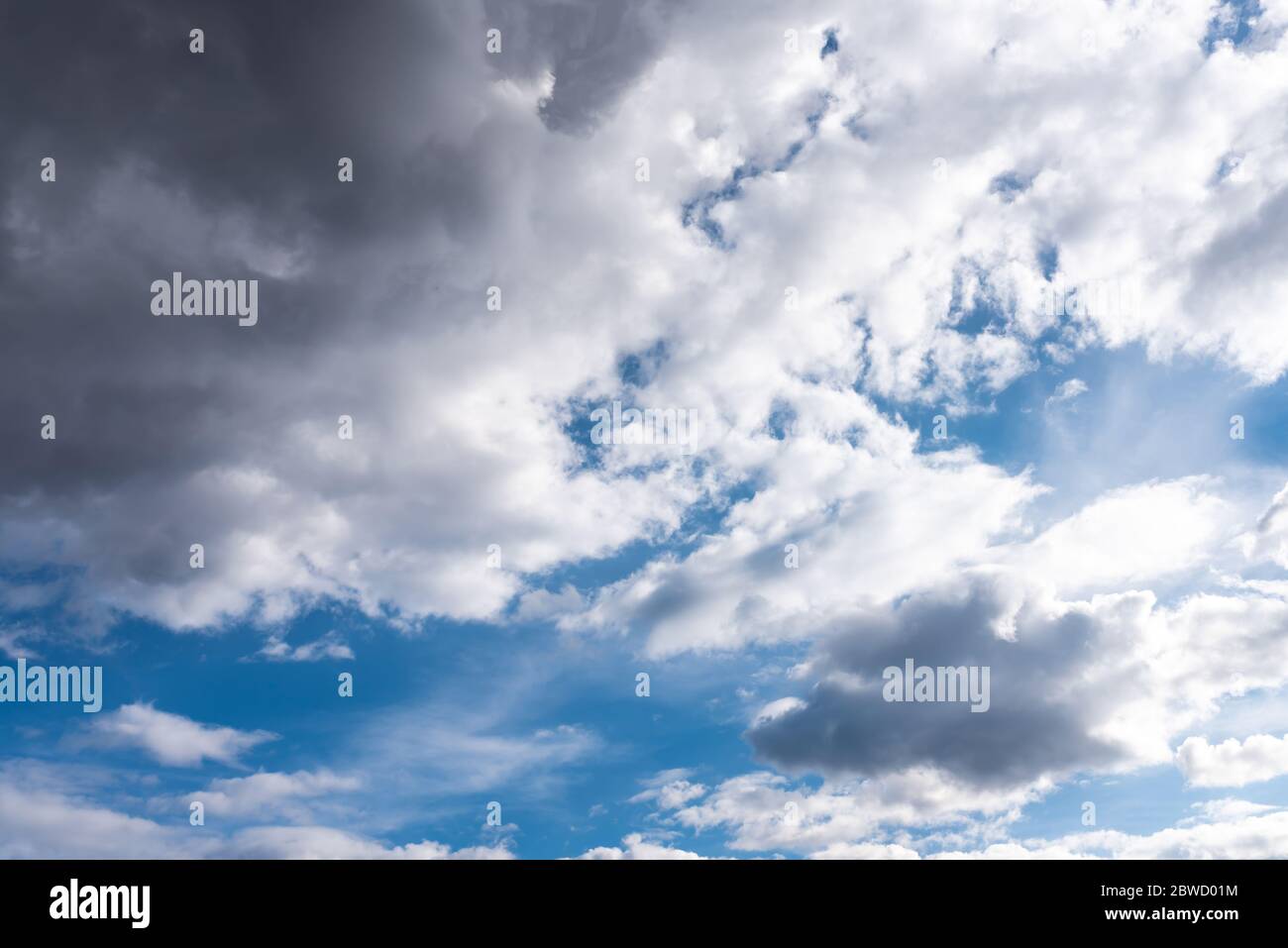 Beautiful sky with volumetric clouds, and the rays of the sun Stock ...