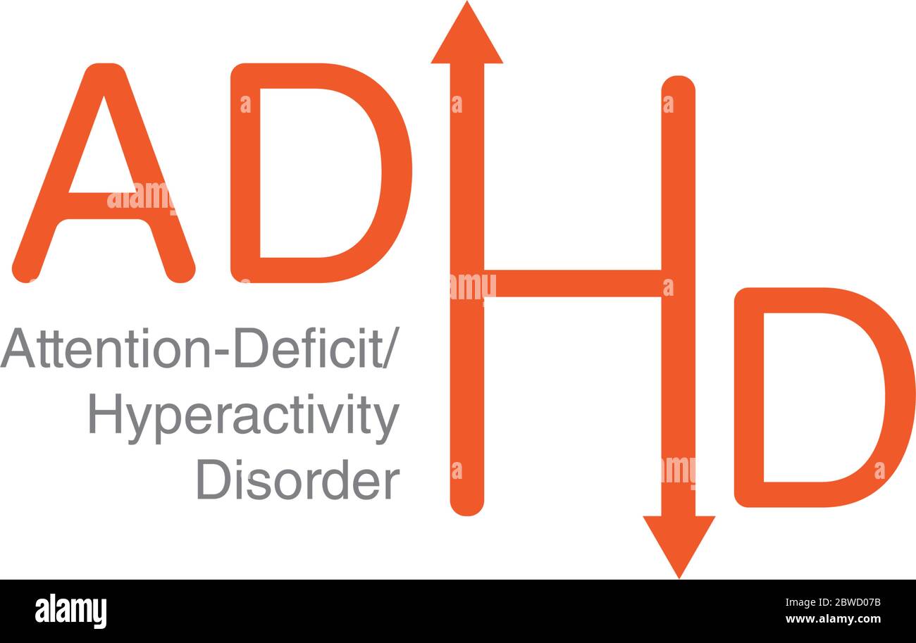 ADHD Attention Deficit Hyperactivity Disorder. Medical Icon Product Label And Logo Graphic ...
