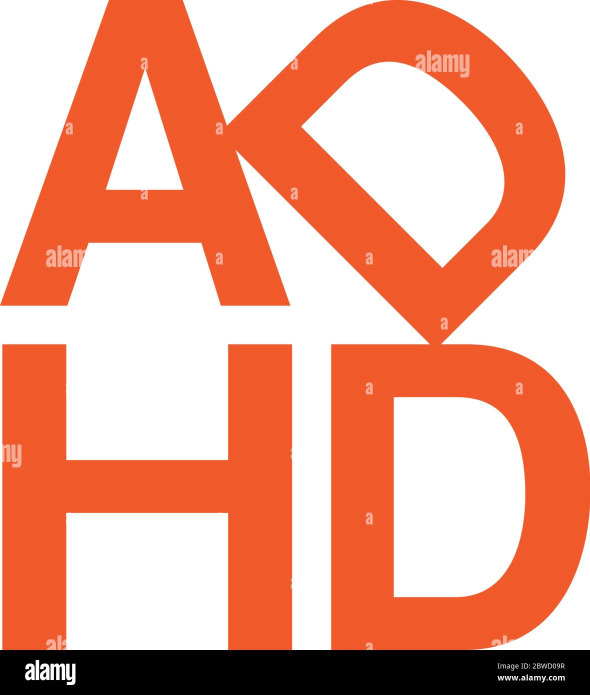 ADHD Attention Deficit Hyperactivity Disorder. Medical Icon Product Label And Logo Graphic ...