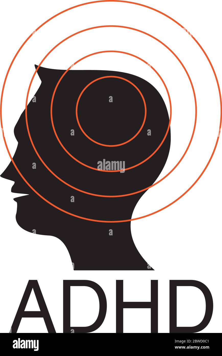 ADHD Attention Deficit Hyperactivity Disorder. Medical Icon Product Label And Logo Graphic ...