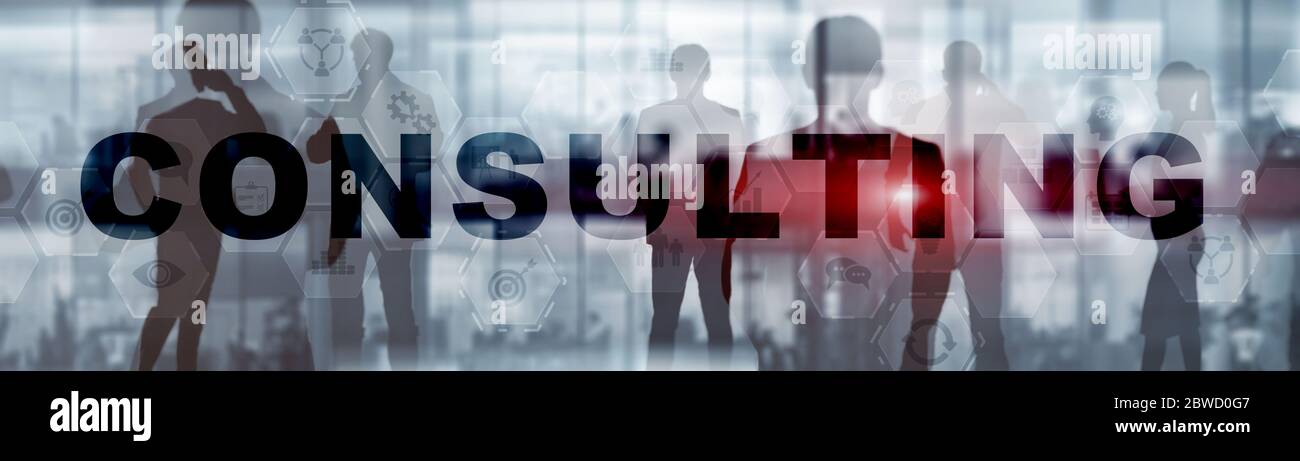 Consulting Business concept. Inscription Text and icons on website ...
