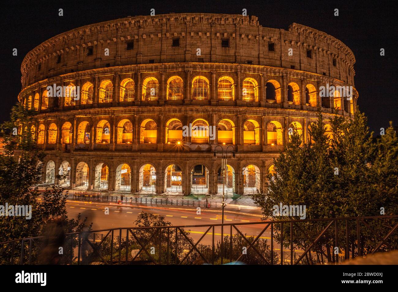 The Colosseum at night in Rome Stock Photo - Alamy