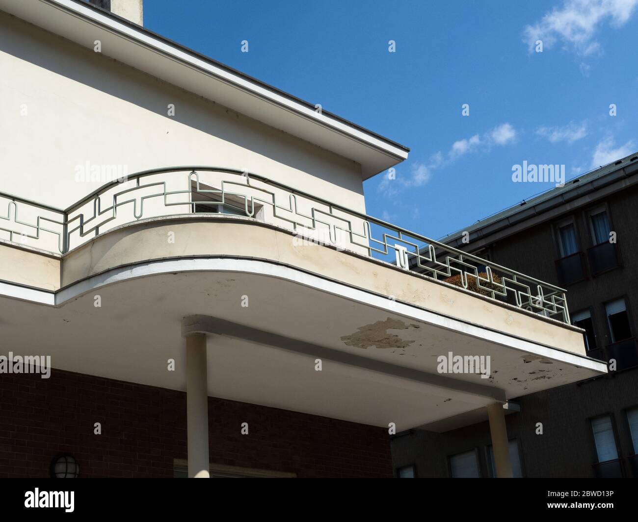 terrace of an apartment with large patches of moisture in the slab ...