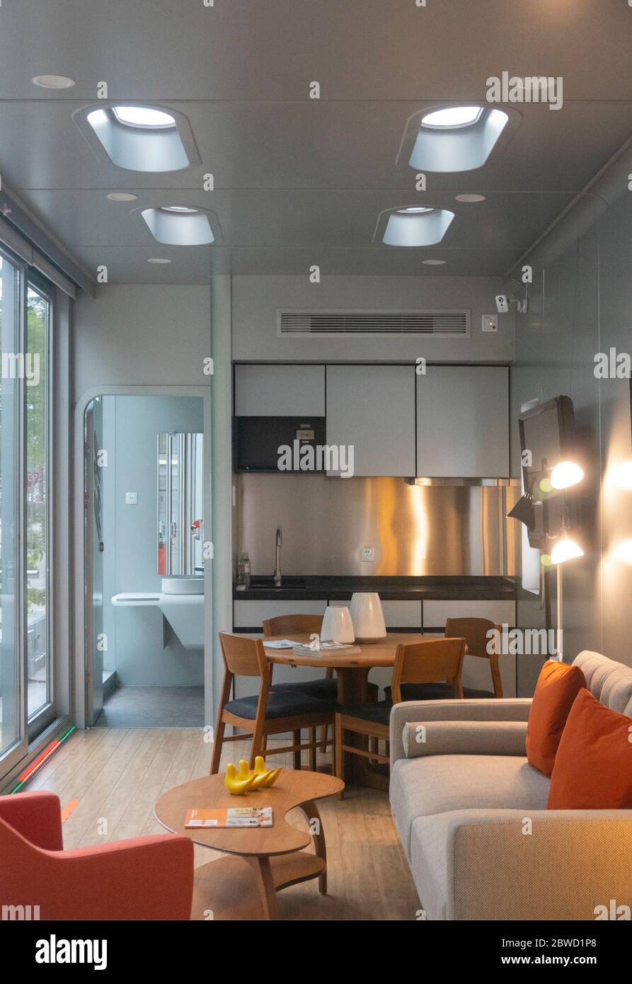 Modern modular living pod room in Palm Springs CA Stock Photo - Alamy