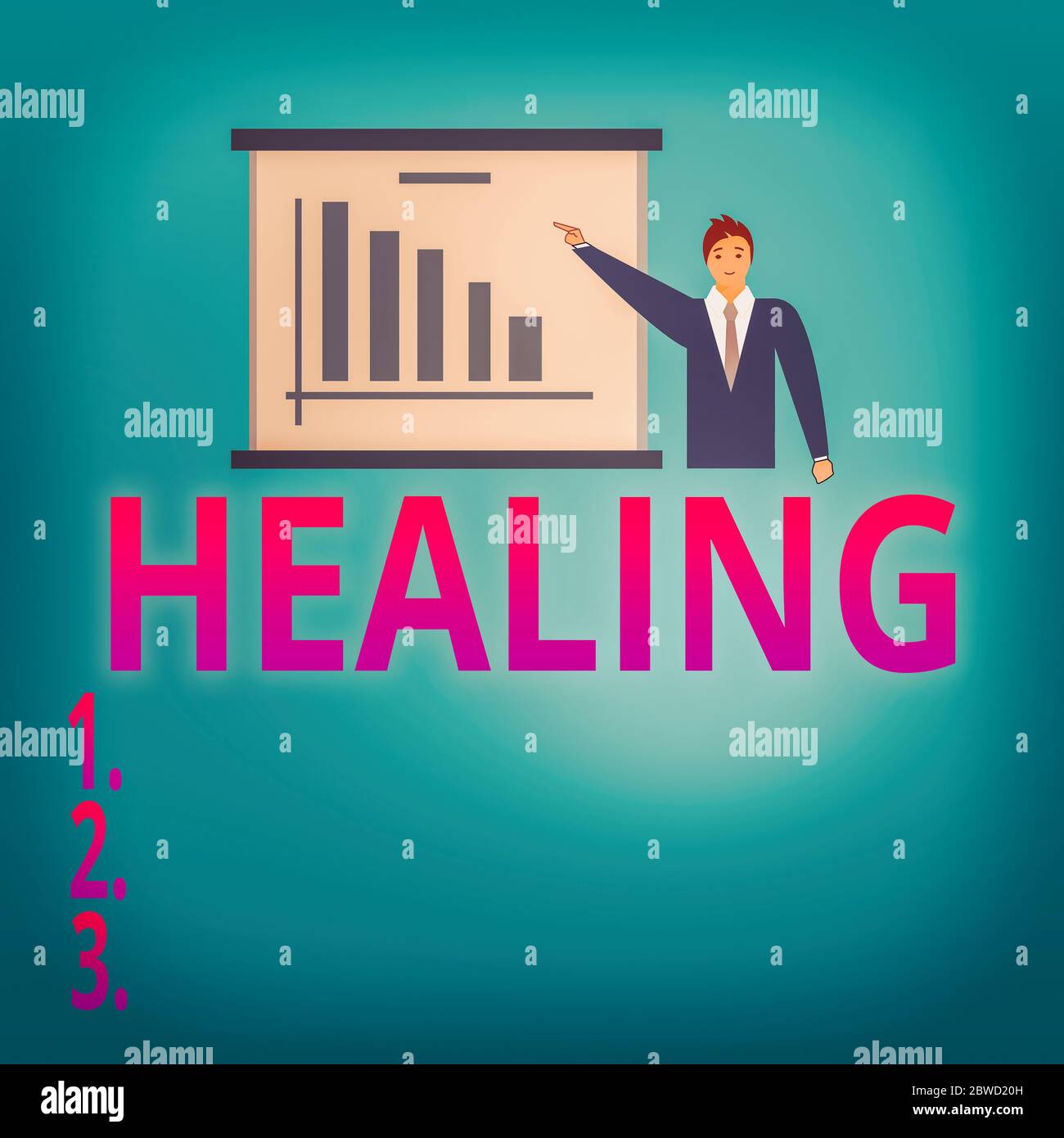 Conceptual hand writing showing Healing. Concept meaning process of the ...