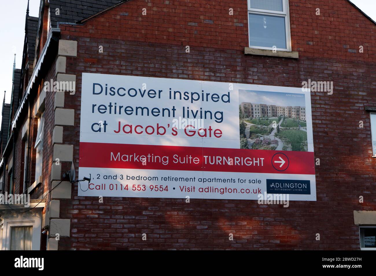 Advert hoarding advertising new, retirement home development, Abbeydale ...