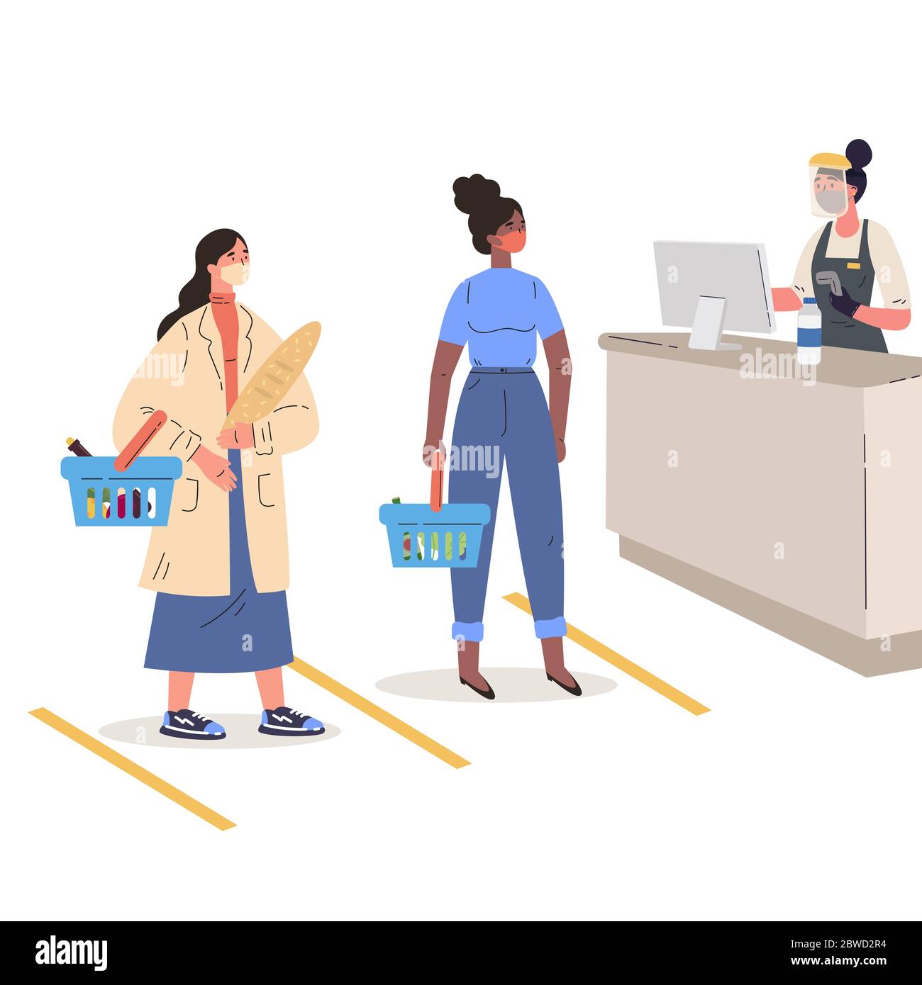 People shopping in grocery Stock Vector Images - Alamy