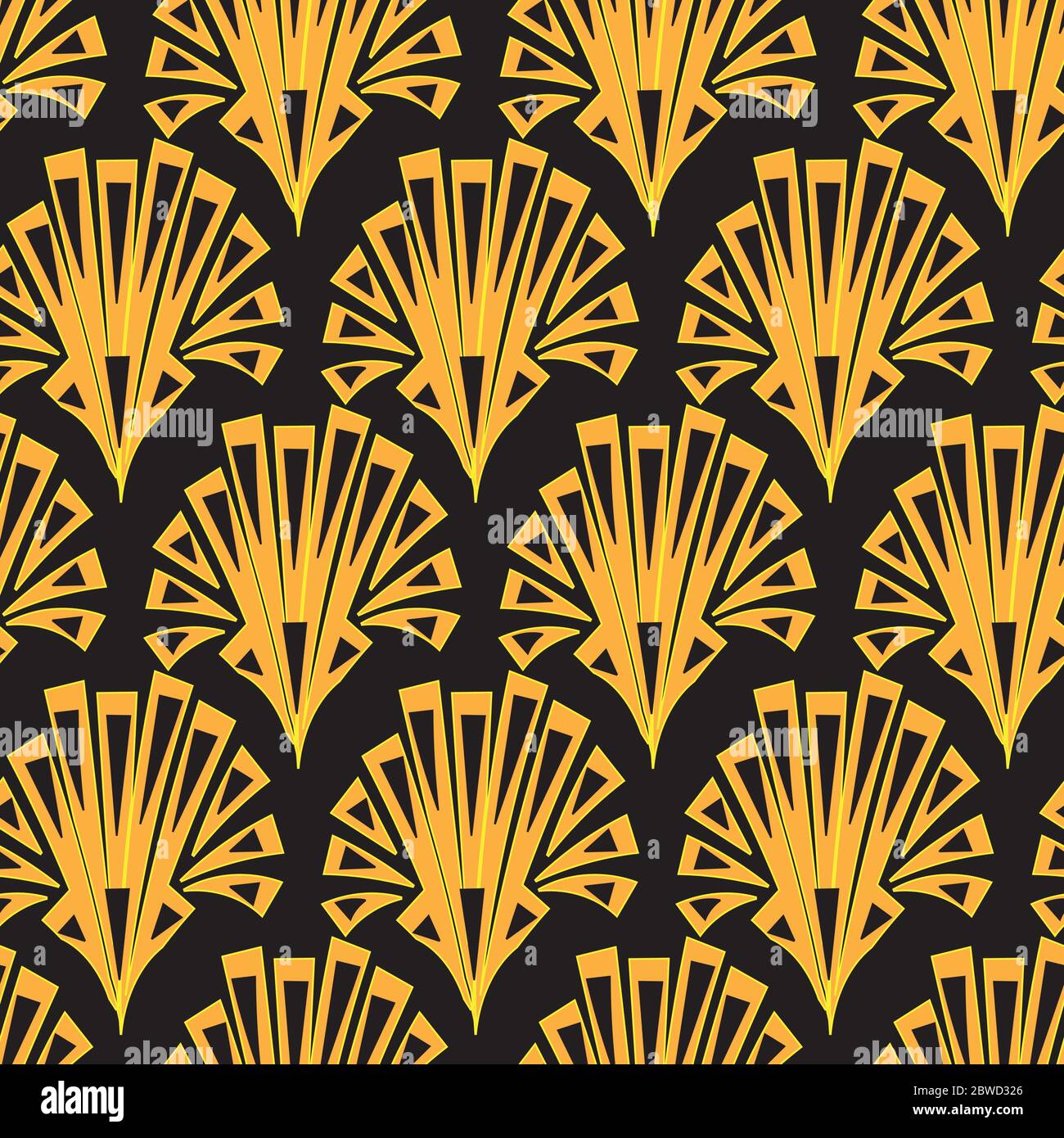 art deco shell ornament seamless vector pattern Stock Vector Image ...