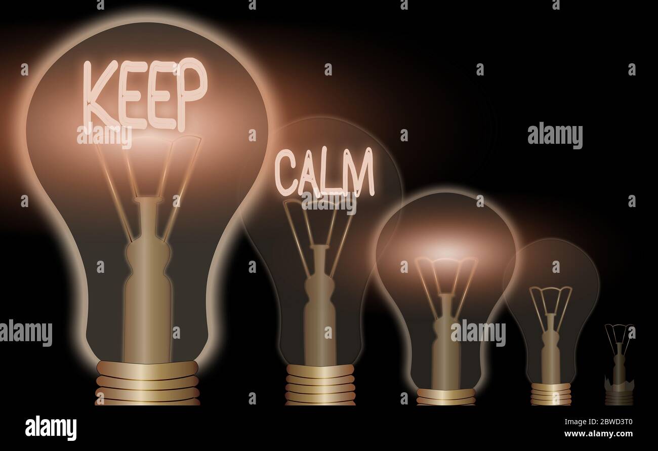 Word writing text Keep Calm. Business photo showcasing remain composure ...