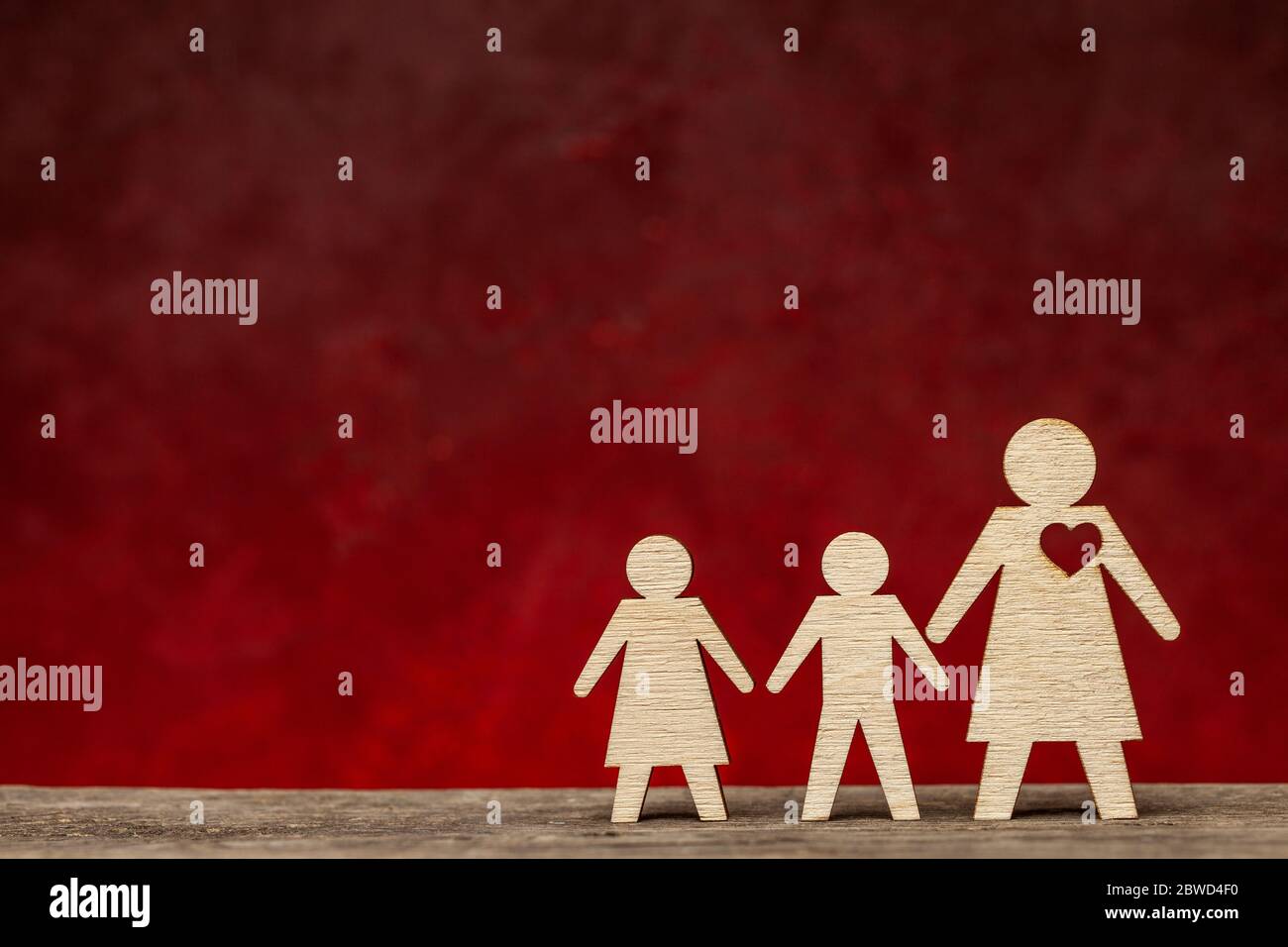 Single mother. Mom alone brings up children without a father Stock ...