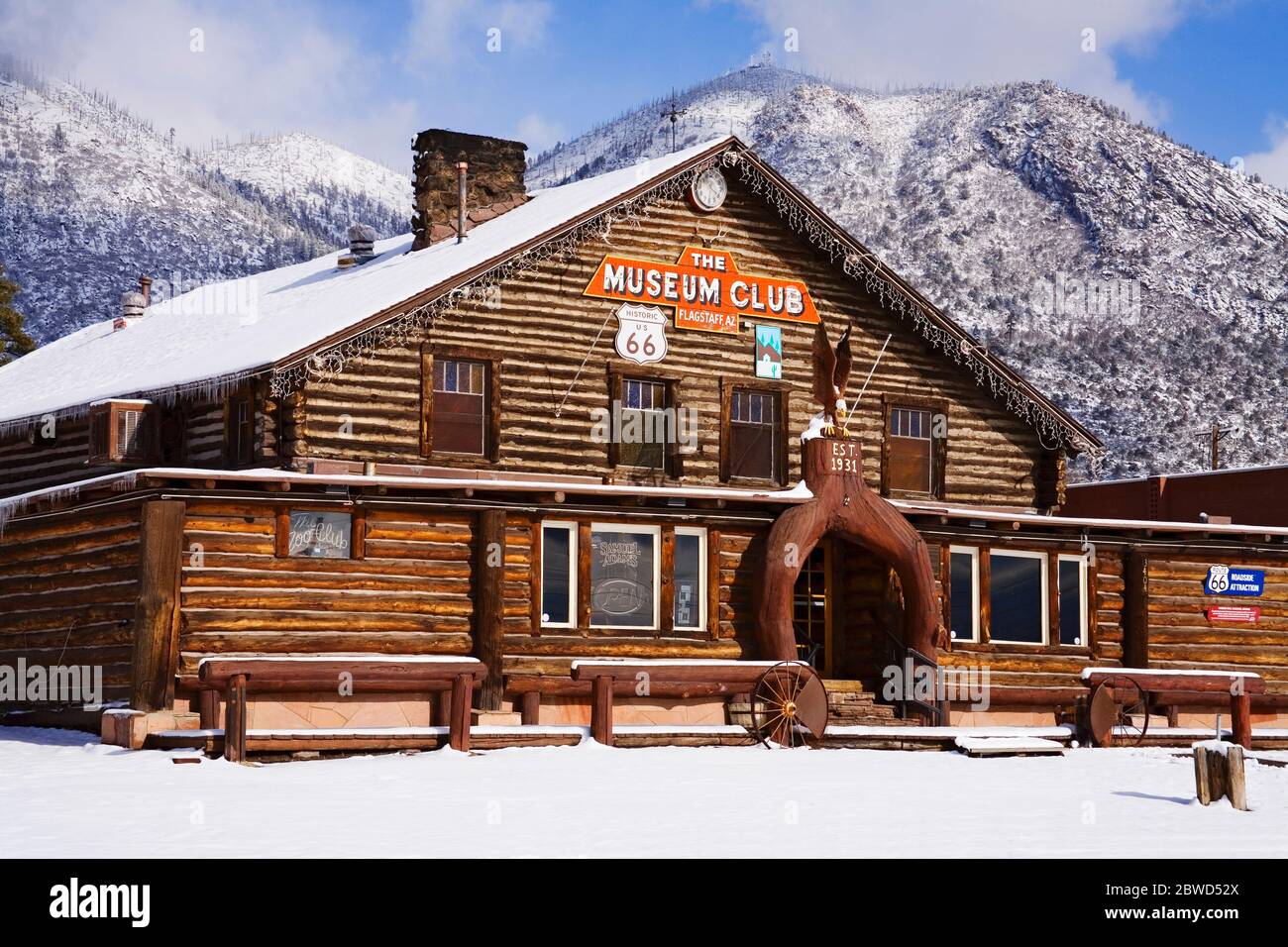 The Museum Club, Historic Route 66, Flagstaff, Arizona, USA Stock Photo ...