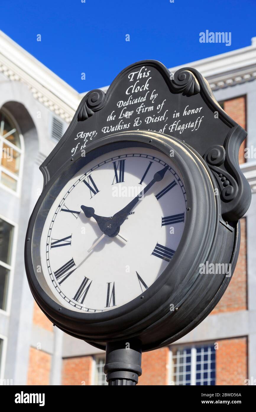 Clock in Downtown Flagstaff,Arizona,USA Stock Photo - Alamy