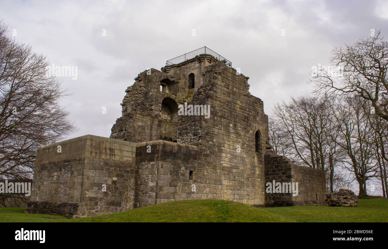 Side Look at Crookston Castle Ruins in Pollock Area, Glasgow. The ...