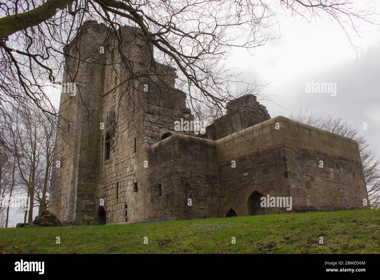 Side Look at Crookston Castle Ruins in Pollock Area, Glasgow. The ...