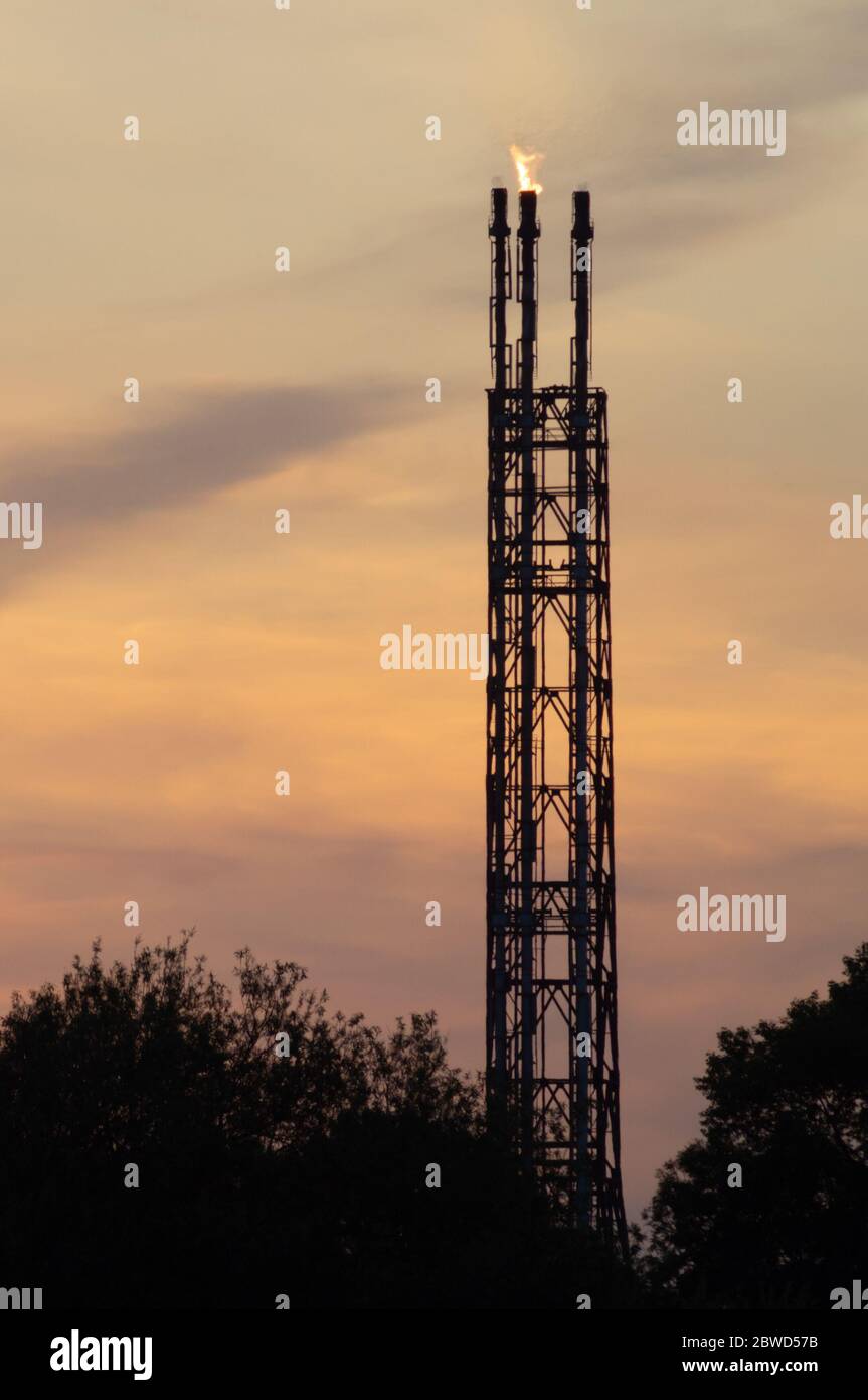 Oil Refinery Flare Stack High Resolution Stock Photography and Images ...
