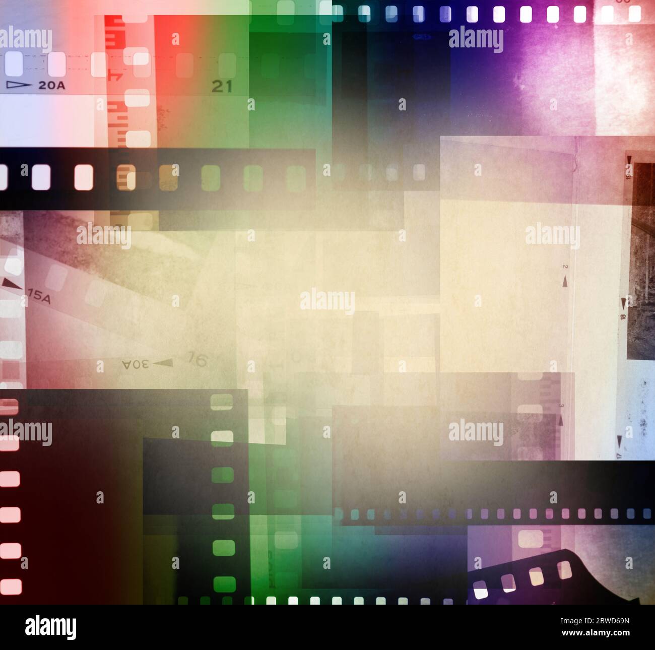 Colorful film negative frames background Stock Photo - Alamy