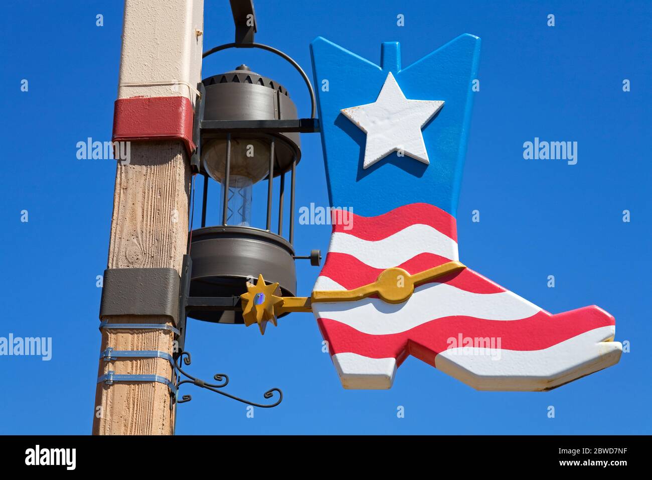 Cowboy Boot on Lamp Post in Old Town, Scottsdale, Phoenix, Arizona, USA ...
