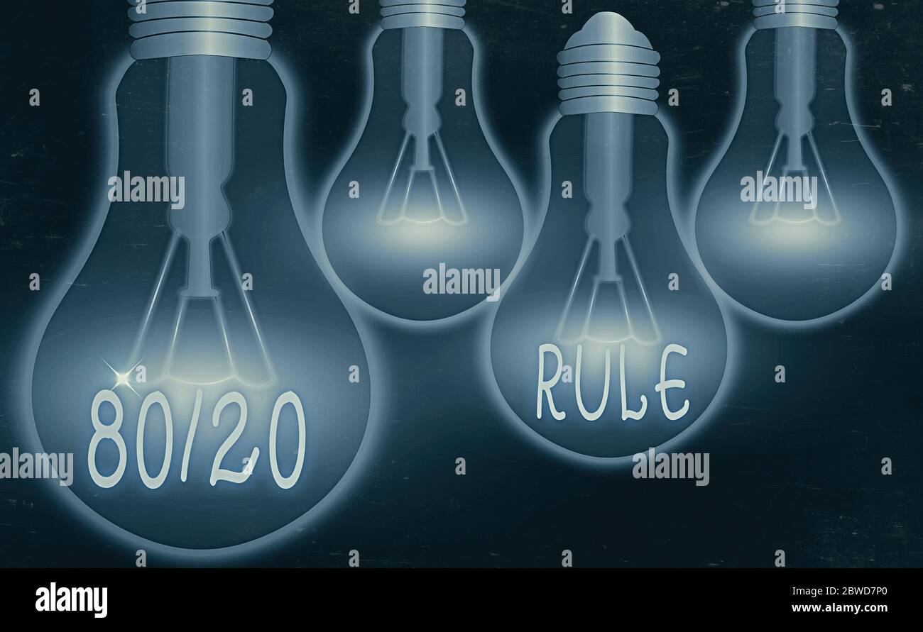 Handwriting text 80 Or 20 Rule. Conceptual photo law of the vital few ...